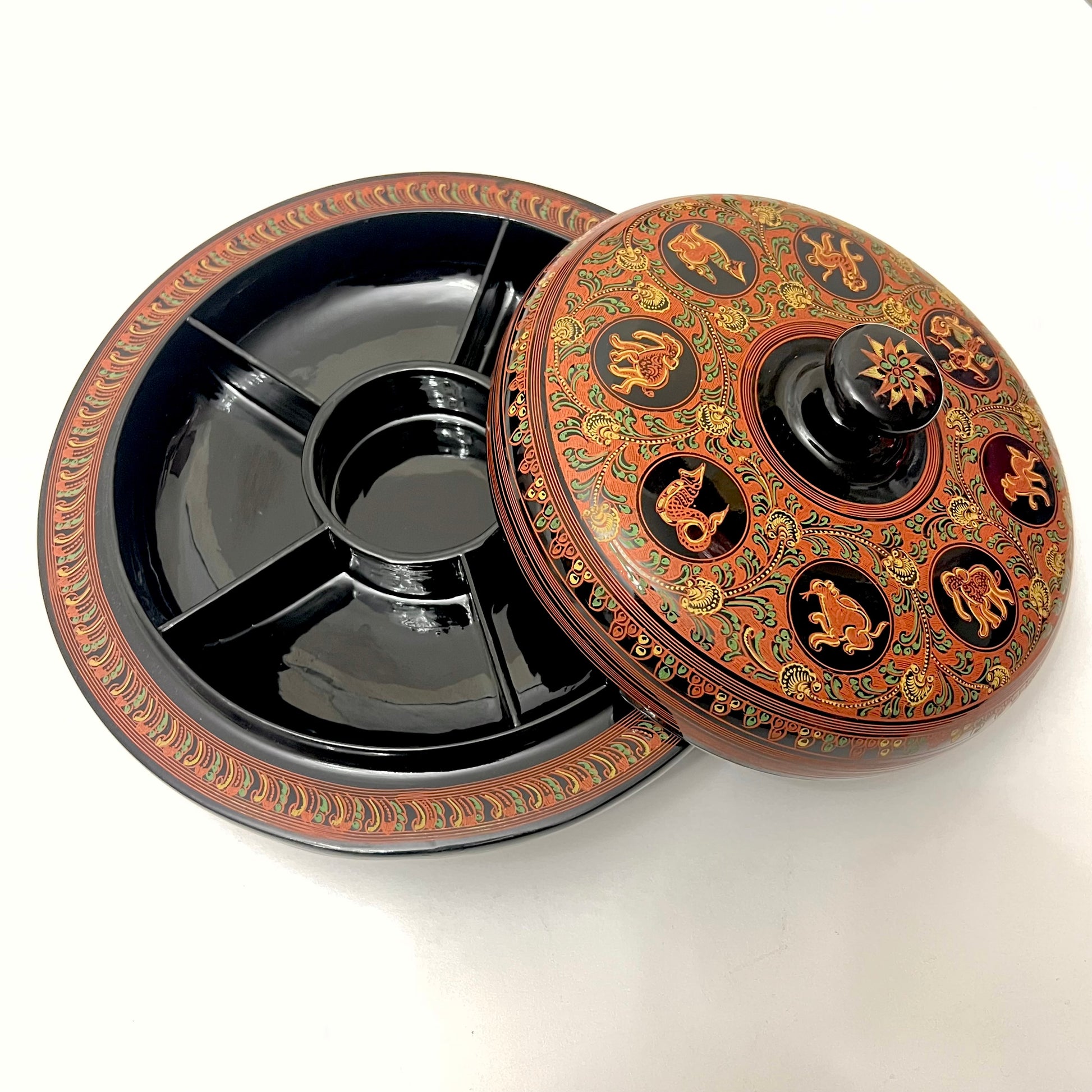Myanmar Lacquerware Tea Leaf Salad Serving Bold, 8 inches - 5 – Myanmar ...