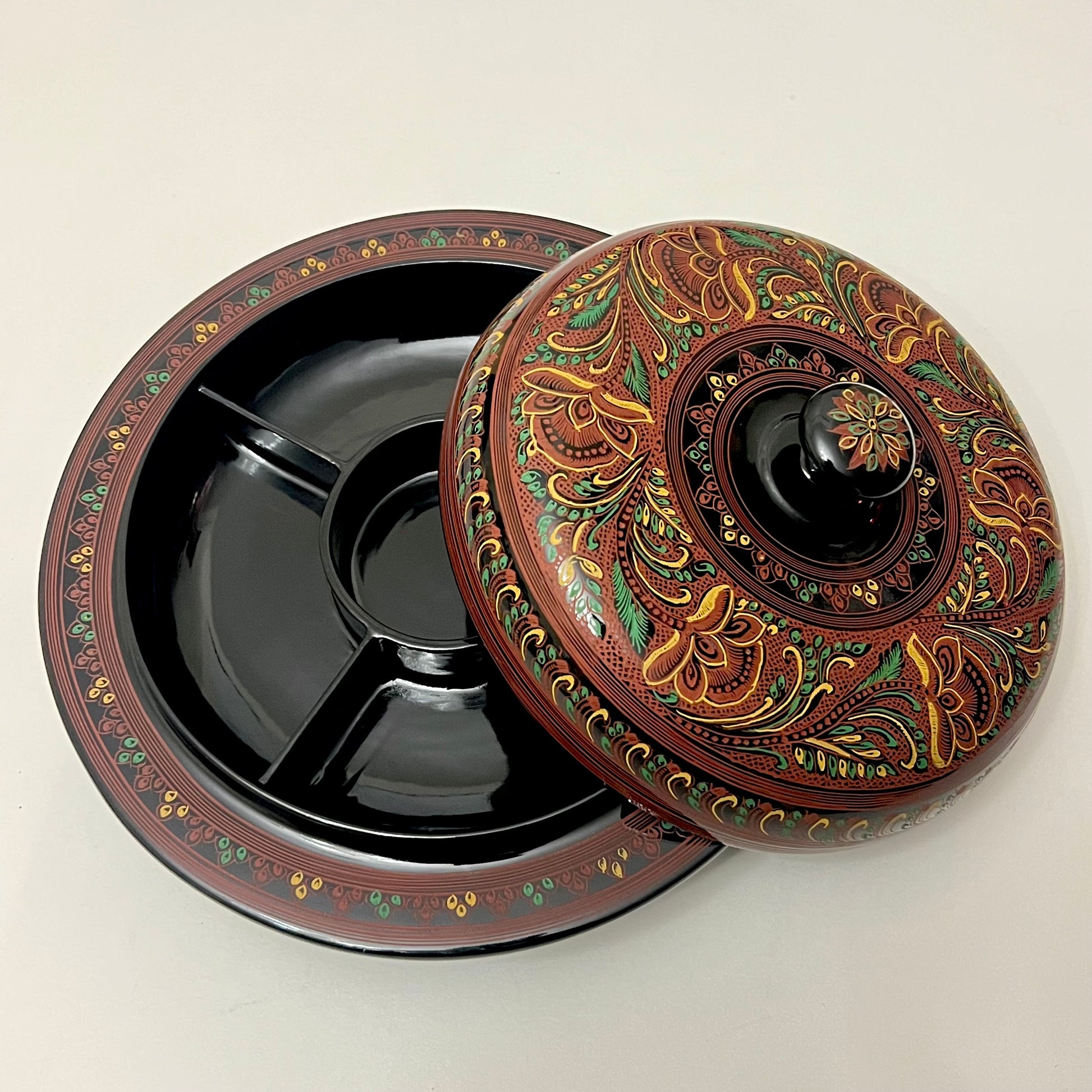 Myanmar Lacquerware Tea Leaf Salad Serving Bold, 8 inches - 6 – Myanmar ...