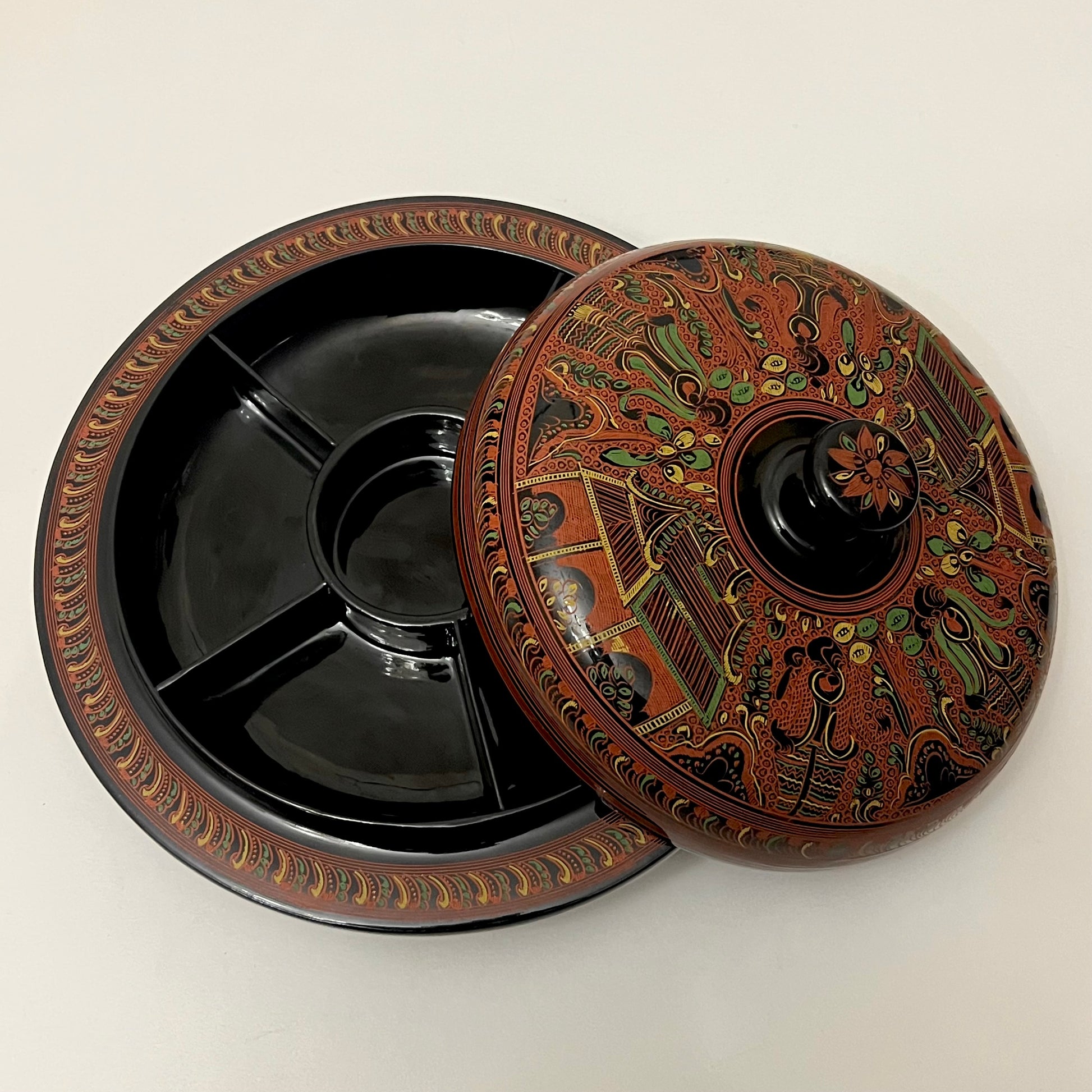Myanmar Lacquerware Tea Leaf Salad Serving Bold, 8 inches - 7 – Myanmar ...